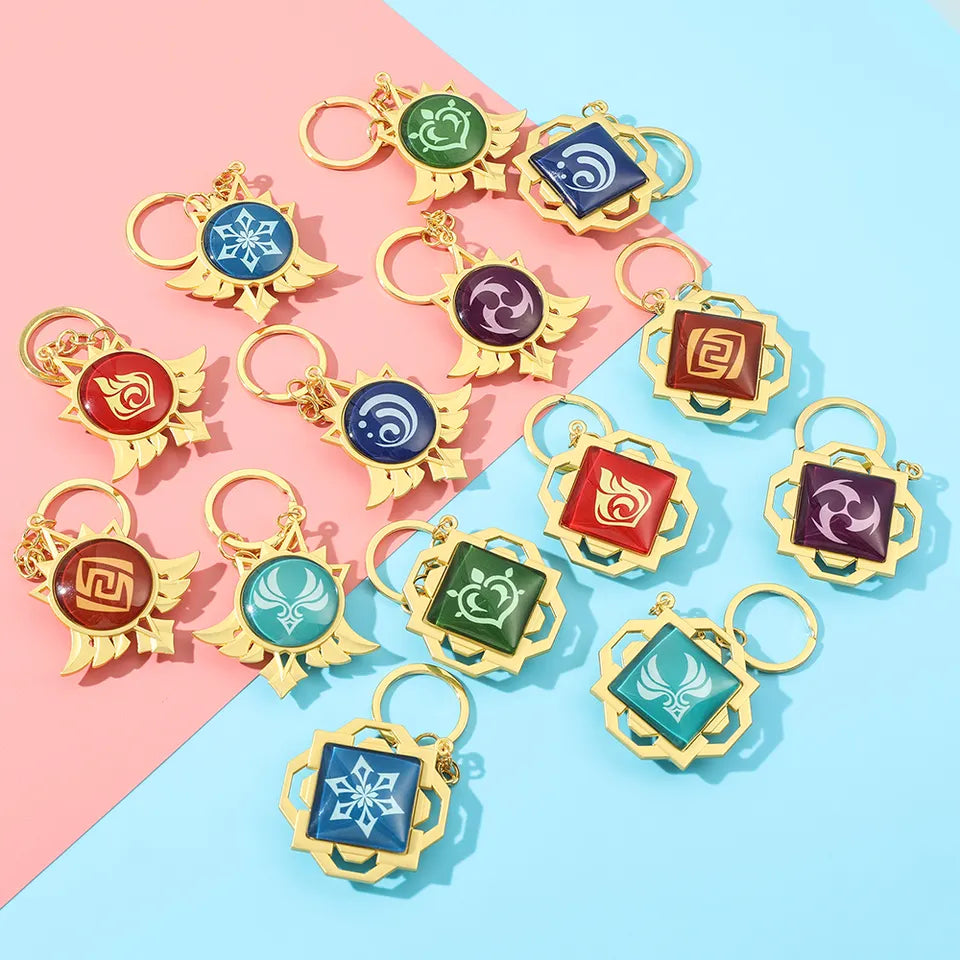 Genshin Impact Keychain Element Eyes Pyro Hydro Dendro Electro Anemo ...